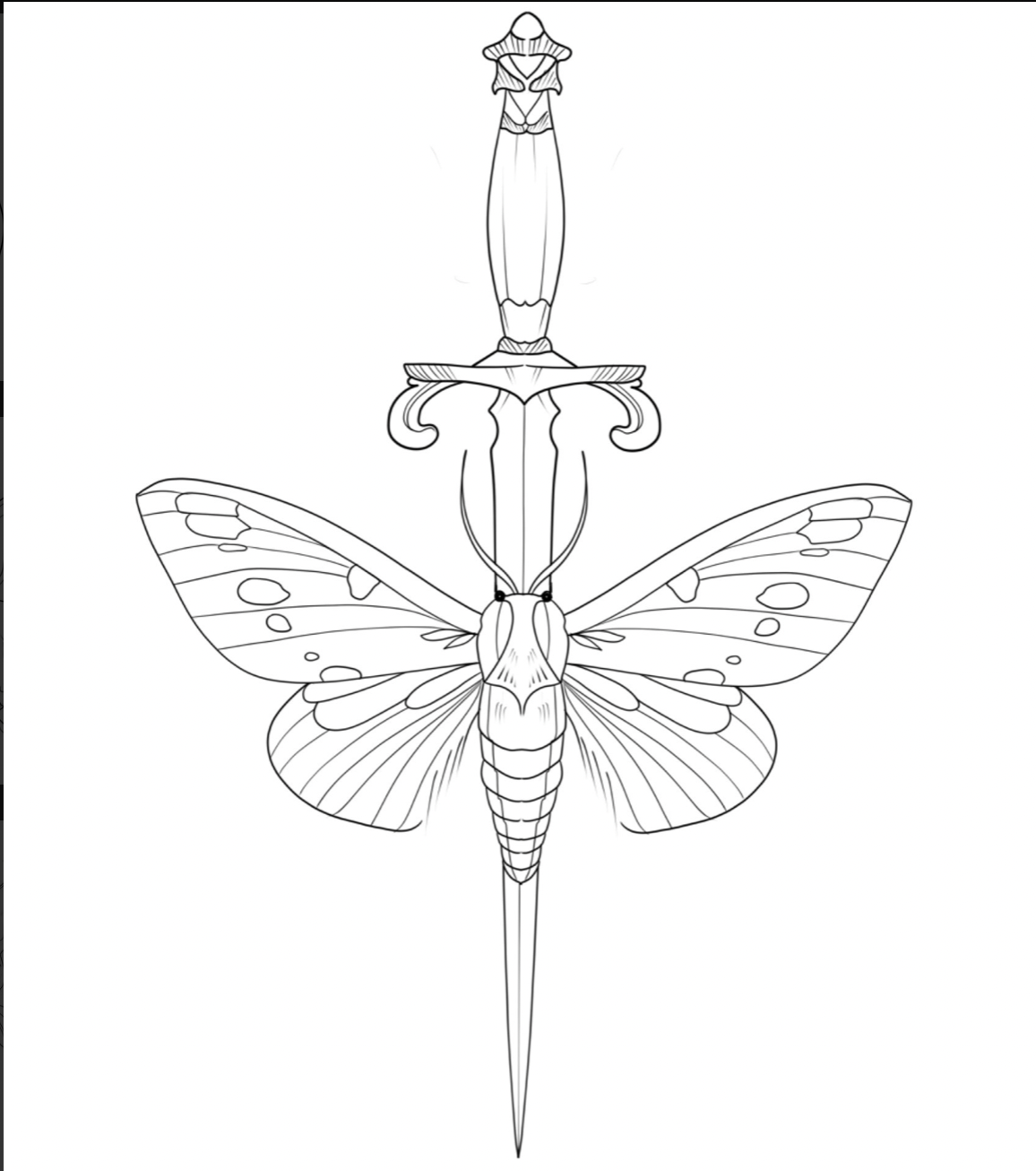 Moth Dagger €225 – Hell Tattoo Leuven